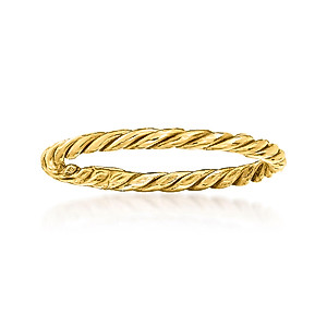Ross-Simons 18kt Yellow Gold Roped Ring. Size 10