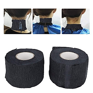 2 Rolls of Disposable and Flexible Black Barber Neck Strips for Hair Styling, Salon Cutting, Coloring, and Hairdressing
