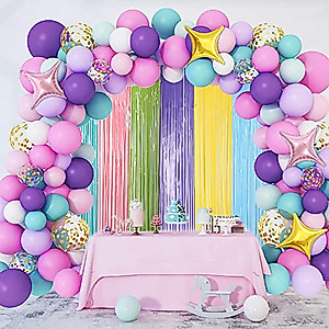 Vanujoy 3pcs Macaron Yellow Tinsel Foil Fringe Backdrop Curtains Party Decoration - Party Door Wall Streamer Photo Backdrop for Birthday Wedding Engagement Bridal Shower Decoration