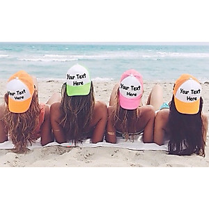 Giavuwn Custom Emboridered Two Tone Trucker Hat Meshback Snap Adjustable Baseball Caps for Men & Women