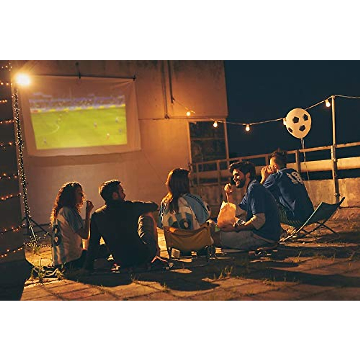 Fugetek LED Video Projector, Home Office, Outdoor Movie Night, 2500 Lumen, 120" Viewing, Supports 1080p, Dual HDMI / USB Inputs, VGA, AV, Works with Fire Tv, Roku, PS4, Xbox