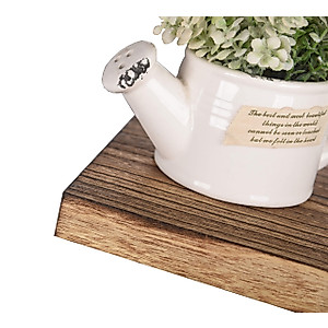 HXSWY 24 Inch Rustic Floating Shelves for Wall Decor Farmhouse Wood Wall Shelf for Bathroom Kitchen Bedroom Living Room Set of 4 Light Brown