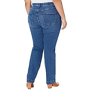 JAG Jeans Women's Plus Size Valentina Pull-On Straight Leg Jean, Electric Blue, 16