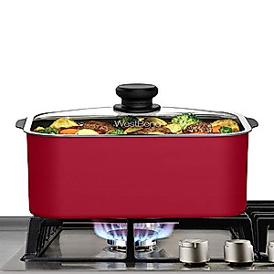 West Bend 87906R Slow Cooker Large Capacity Non-stick Variable Temperature Control Includes Travel Lid and Thermal Carrying Case, 6-Quart, Red