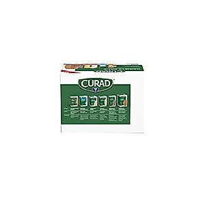 Curad Assorted Bandages Variety Pack 300 Pieces, Including Antibacterial, Heavy Duty, Fabric, and Waterproof Bandages