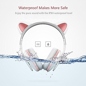 Censi Music Headset Headphone Creative Cat Ear Stereo Over-Ear Game Gaming Bass Headset Noise Canceling Headband Earphone for ipad, PC, iPhone and Android Smartphones (White, Wired)