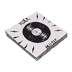 Soimoi Rock Music Print Precut 5-inch Cotton Fabric Quilting Squares Charm Pack DIY Patchwork Sewing Craft- White & Black