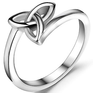 Jude Jewelers Stainless Steel Classical Celtic Knot Simple Plain Promise Ring (Silver, 6)