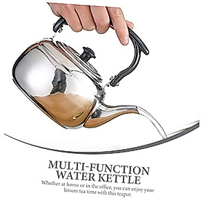 CRAFTHROU Stainless Steel Teapot Coffee Filtration Teapot Portable Tea Kettle Stove Kettle Multi-function Tea Kettle Retro Espresso Machine Stainless Water Kettle Portable Kettle Silver