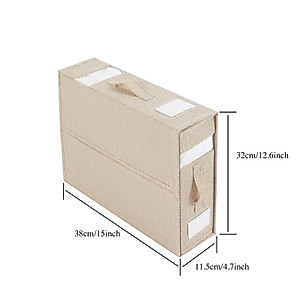 DYNAIZER Linen Closet Organizers and Storage for Bedding Storage, Folding Sheet Storage Organizer with Visible Window - Bedsheet Organizers for Blanket, Bedsheet, Duvet Cover, Pillowcases (Beige)