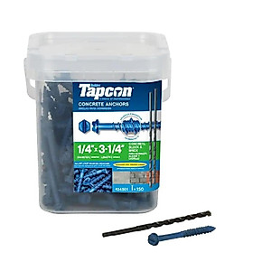 TAPCON 1/4 in. x 3-1/4 in. HEX Washer Head Screw Anchor 150CT, Blue