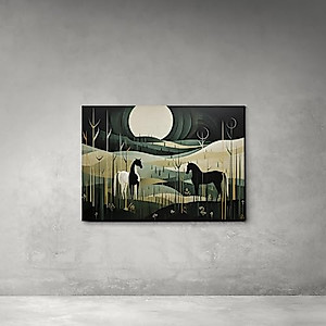 Majestic Black Stallion Galloping In The Clouds, Black Horse On Salt Flats, Canvas Print, Black Horse Print, Black Horse Wall Art