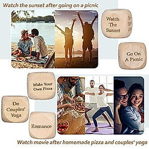 5th Anniversary Wood Gifts for Him, 5 Year Anniversary Wooden Date Night Dice Gifts for Her, 5th Anniversary Wedding Gifts for Wife, Couple Gifts for Him and Her, 5th Anniversary Happy Gift for Couple