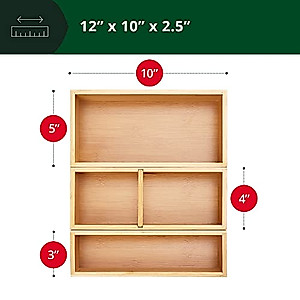 ROYAL CRAFT WOOD Adjustable Bamboo Drawer Dividers Organizers and Storage Box Set of 3