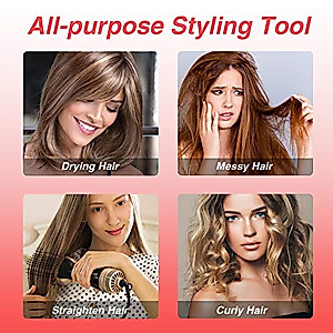 Beautimeter Hot Air Brush, Hair Dryer Brush & Volumizer, 3 in 1 Negative Ionic Hair Styler for Straightening, Curling, 1000W, Black & Gold