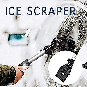 3-in-3 Snow Shovel Kit Snow Shovel with Ice Scraper and Snow Brush, Collapsible Snow Sand Mud Removal Tool for Garden, Camping, Car and Other Outdoor Activities