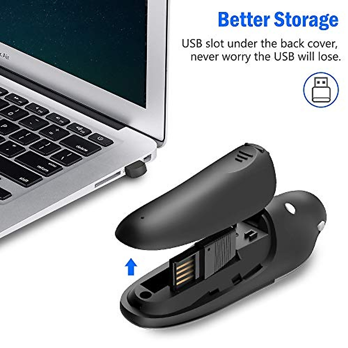 Presentation Clicker Wireless Presenter Remote Clicker for PowerPoint Presentation Remote, RF 2.4GHz USB Presentation Clicker PPT PowerPoint Clicker for Mac, Keynote, Computer, Laptop
