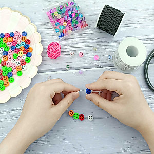 2 Rolls 1 mm Elastic Beading Cord for Bracelet Stretchy Elastic String for Jewelry Making Sewing Necklace 100 Meters Elastic Bracelets Cord Crafts Beading Thread DIY Crafting Cord (Black + White)