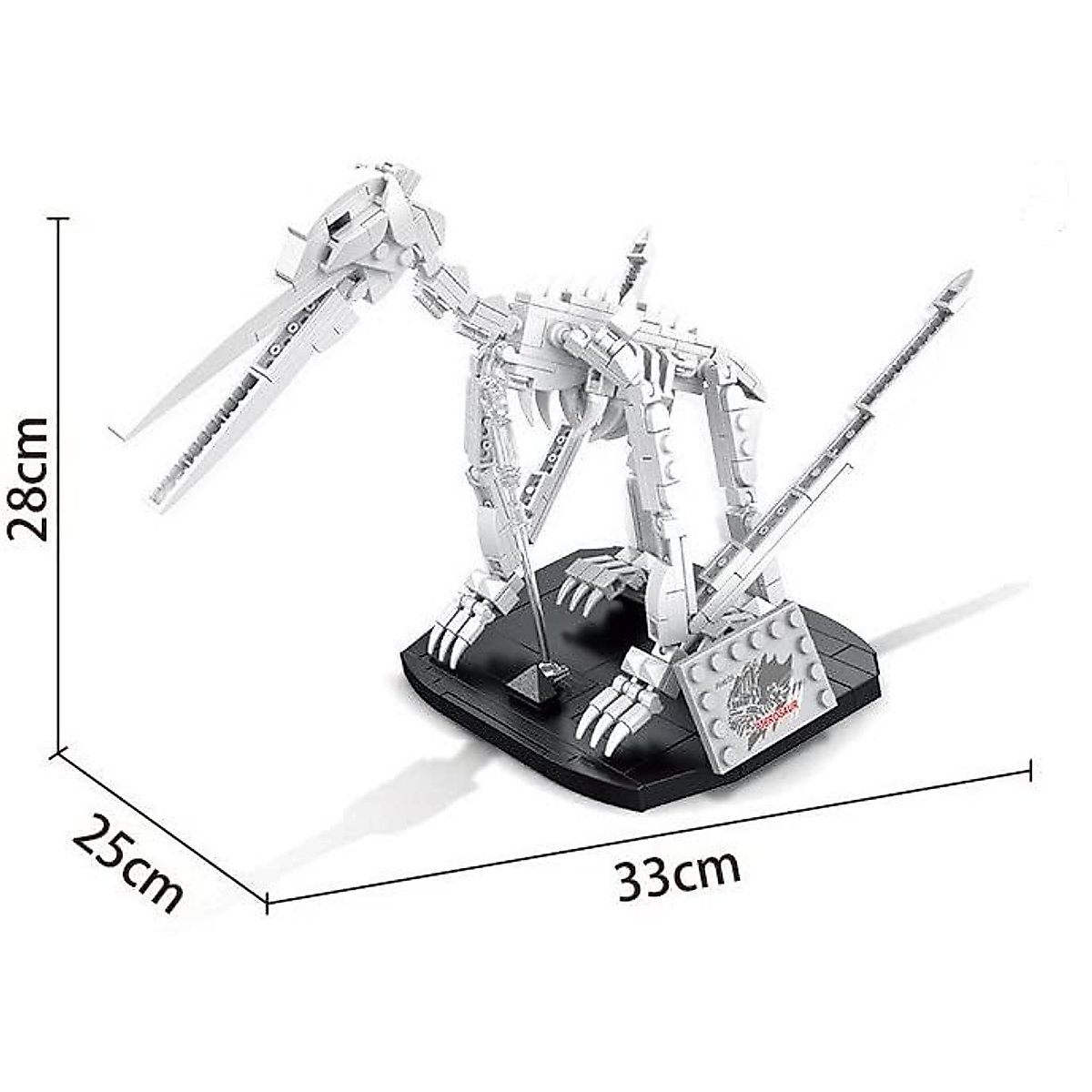 General Jim's Dinosaur Set Pterodactyl and Fossil with Display Stand 2 in 1 Posable Building Blocks Toy Bricks Set - for Teens and Adults