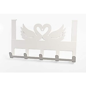 Mango Steam Over-The-Door Organizer Hanger for Towels, Hats, Hoodies, Coats, Backpacks, & Keys (Swan, White)