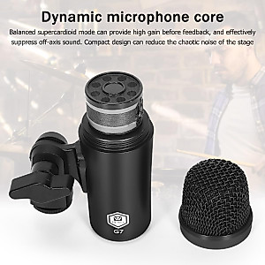 W IN-MIX G7 7-Piece Wired Dynamic Drum Mic Kit (Whole Metal)- Kick Bass, Tom/Snare & Cymbals Microphone Use for Drums, Vocal, Other Instrument Complete with Thread Clip, Mics Holder