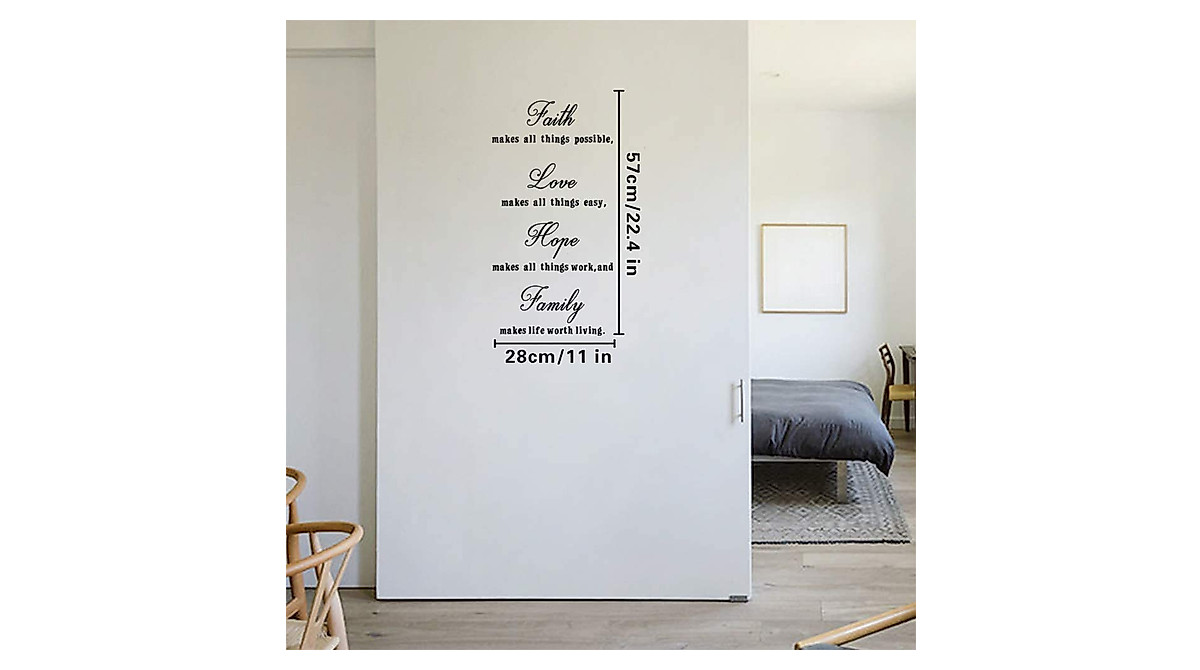 Faith Love Hope Wall Decals - Easy Peel & Stick Wall Art for Home