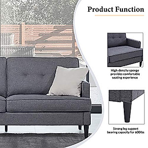 71" Modern Design Couch Soft Linen Upholstery Loveseat for Compact Living Space, Apartment, Dorm.