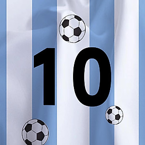 Generic Down blue and white football striped quilt cover set in Twin size suitable for adult children's bedroom home bedding 1*quilt cover 2*pillowcase. Dream chasing football lover gift, ZIJLYB24846