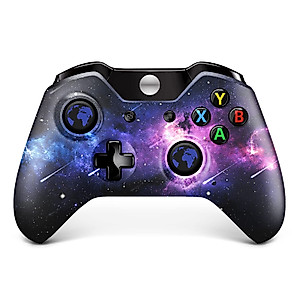 Replacement for Xbox One Controller Wireless with Two Custom Thumb Grips, SAMINRA Custom Design with 3.5mm Audio Jack, Compatible with Xbox Series X/S/Xbox One X/S/Window 10 (Galaxy)