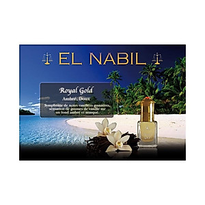El nabil royal gold arabian perfume oil | royal oil | fragrance perfume oil | perfume oils for women and men | vanilla perfume oil | 0.17 Fl Oz (ROYAL GOLD)