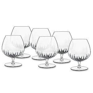 Luigi Bormioli Mixology 5" Brandy Snifter/Cognac Stem, 15.75 oz, Set of 6, 6 Count (Pack of 1), Clear