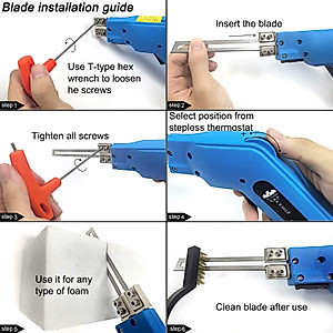 KS EAGLE Hand Held Electric Foam Hot Cutter Knife Grooving Carving Knife Sculpture Styrofoam Sponge Cutting with Blades & Accessories (with Small and Big Slotting Board)