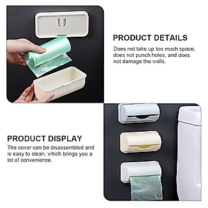 Garbage Bag Dispenser Roll Holder, Wall Mount Plastic Trash Bag Dispenser Single Side Loaded Organizer Storage Box Holder for Garbage Bag Grocery Bag Plastic Bag, 3pcs