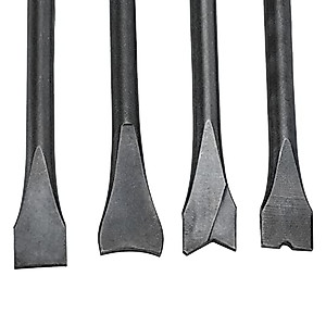 8pcs Smoothing Air Hammer Pneumatic Chisels Tools, 7pcs 0.401'' (10mm) Shank Heavy Duty Pneumatic Air Hammer Chisels High Carbon Steel Accessories Bits with 1pc Spring