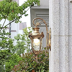European Outdoor Wall Light,Waterproof Light Fixtures Wall Mount Porch Lights, Bronze Exterior Wall Lantern Waterproof Wall Mount for House, for Garage Yard Front Door Garden Home Lighting Fixtures