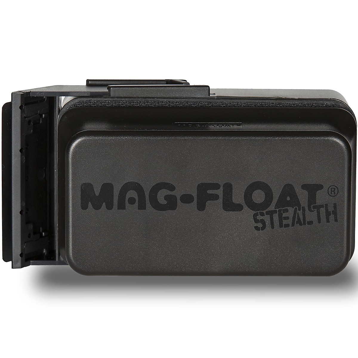 Mag-Float Large + Plus Black Stealth Glass Magnet Aquarium Scraper Cleaner with Blade - Floating Magfloat Magnetic Leaning Tool