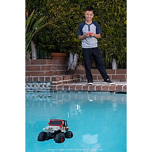 Jada Toys Jurassic World 10.5" Jeep Wrangler Water and Land RC Radio Control Cars, Toys for Kids and Adults