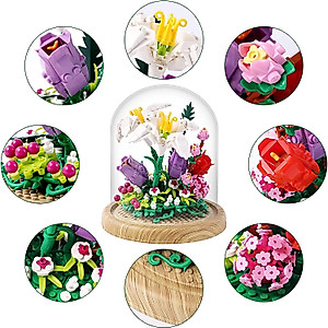RSDHFLY Creative Bonsai Flower Bouquet Building Kit,Flower Botanical Collection Construction Building Toy,Building Blocks Set for Adults and Kids (Lily Bonsai Flower)