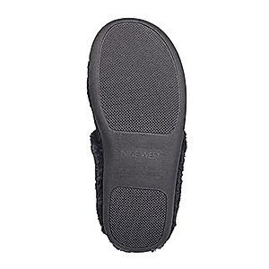 NINE WEST Premium Slippers For Women Cozy Warm Memory Foam Non-Slip Indoor Outdoor Winter House Shoes in Black Size 5-6 Small