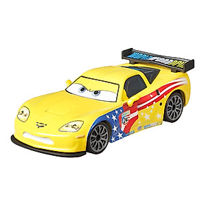 Disney Car Toys Die-Cast Jeff Gorvette, 1:55 scale Fan Favorite Character Vehicles for Racing and Storytelling Fun, Gift for Kids Ages 3 Years and Older