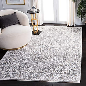 Martha Stewart Collection by SAFAVIEH 5' x 8' Ivory/Light Grey MSR8934B Sabrina Living Room Dining Bedroom Area Rug