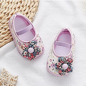 Mercatoo Kid Girls Sandals Baby Girls Soft Toddler Shoes Infant Toddler Walkers Shoes Colorful Flowers Princess Shoes Sandals (Purple, 11 Infant)