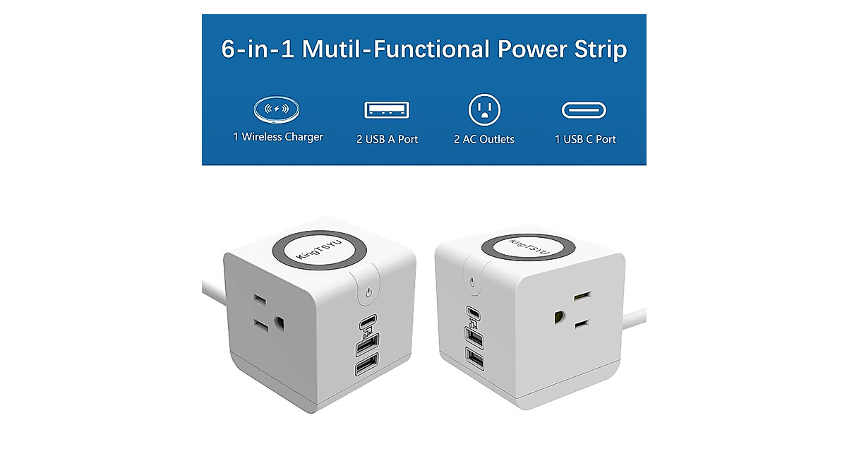 Fast Charging USB-C Power Strip & Wireless Charger