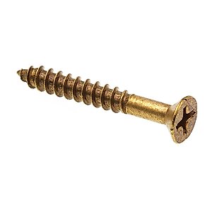 Prime-Line 9035185 Wood Screw, Flat Head Phillips, #8 X 1-1/4 in, Solid Brass, Pack of 25