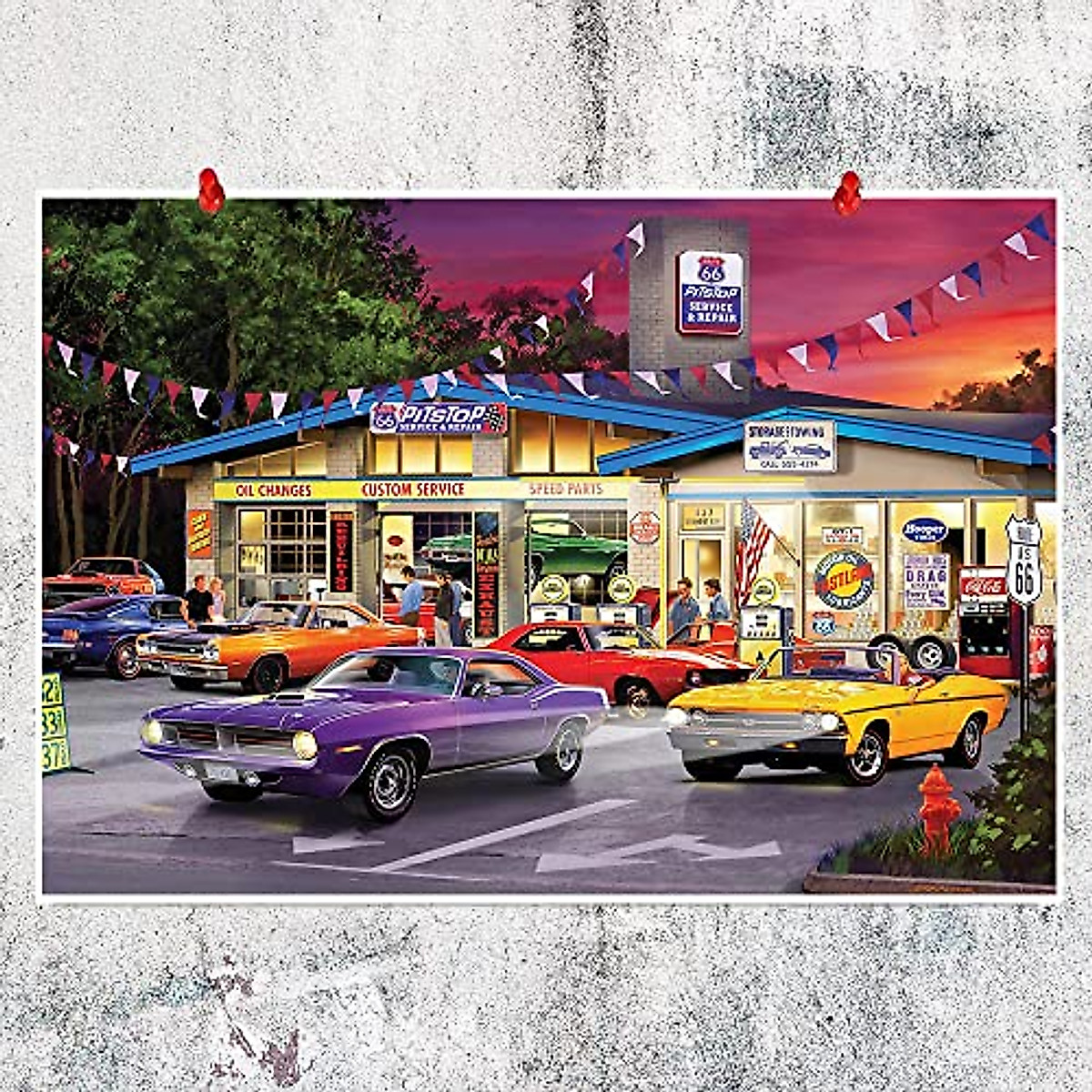 Route 66 Decor - Mother Road Vintage Car Posters Picture Canvas Printing Wall Art Home Bedroom Living Room Office Wall Decor Gifts for Men (route 66 poster,12x18inch-unframed)