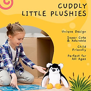Randimals Mini Stuffed Animals - Penguin & Husky Dog Hybrid Mini Plushies - Cute Plushies for Girls & Cuddly Small Stuffed Animals for Boys - P-Dawg Little Plush Stuffed Animals for Kids & Kidults