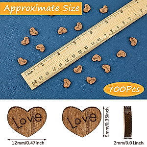Wooden Love Heart Valentine's Day Wooden Hearts Valentine Rustic Wooden Love Heart Centerpieces Wedding Table Decor Heart Decor for DIY Craft Patch Autumn Thanksgiving Wedding Table Scatter (700 Pcs)