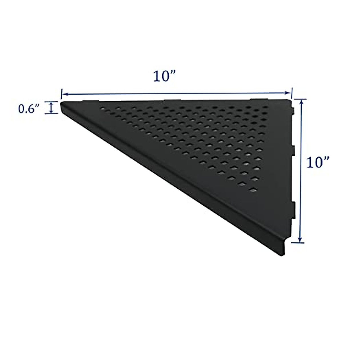 Qeke 2 Pack Bathroom Corner Shelf, Recessed 10" Shower Shelf Caddy, SUS304 Stainless Steel Shelf Wall Mount Triangular, No Drilling, Matte Black