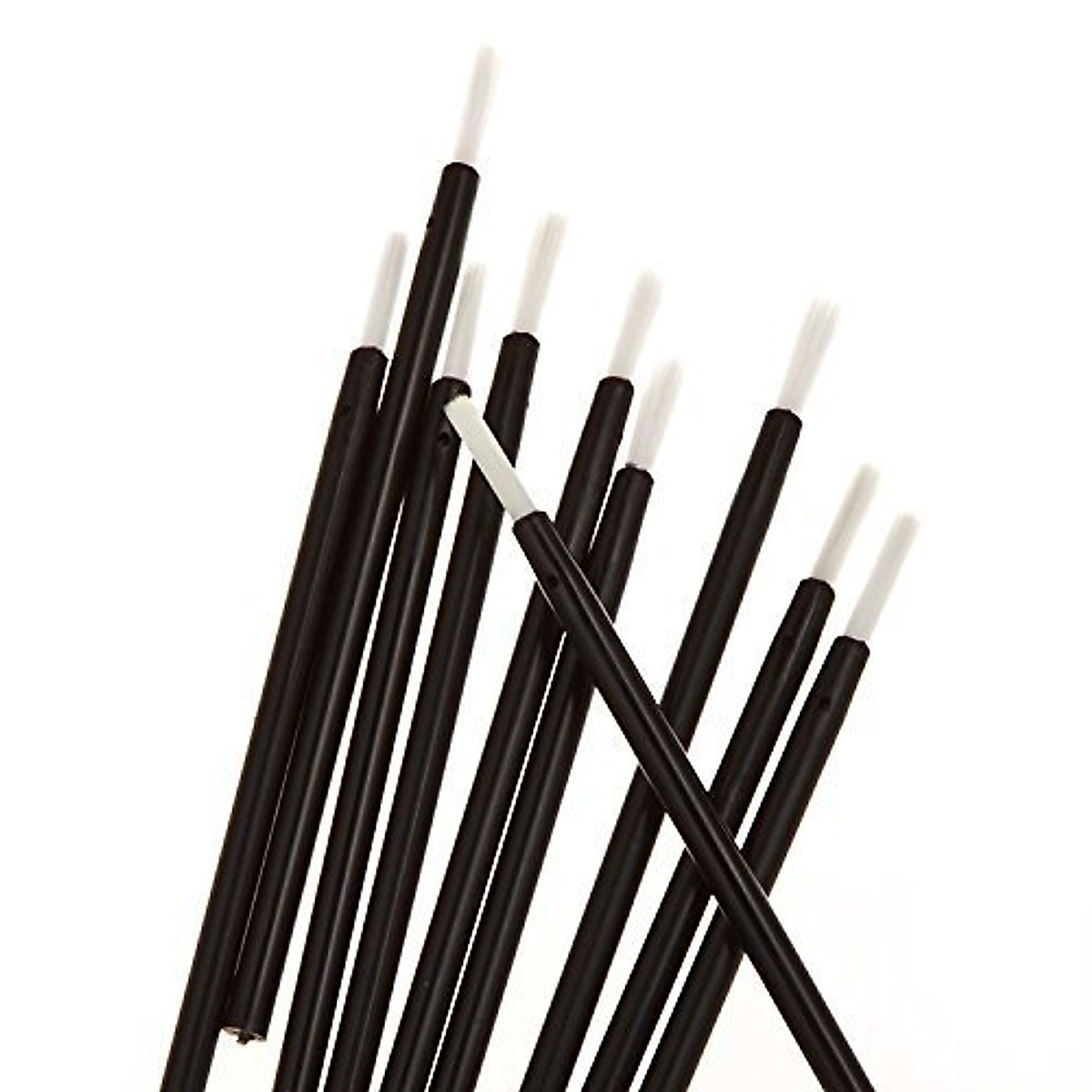 Huachnet Disposable Lipstick Gloss Wands with Soft Brush Head Makeup Kits-Pack of 100 (Black-Nylon Hair Lip Brush)