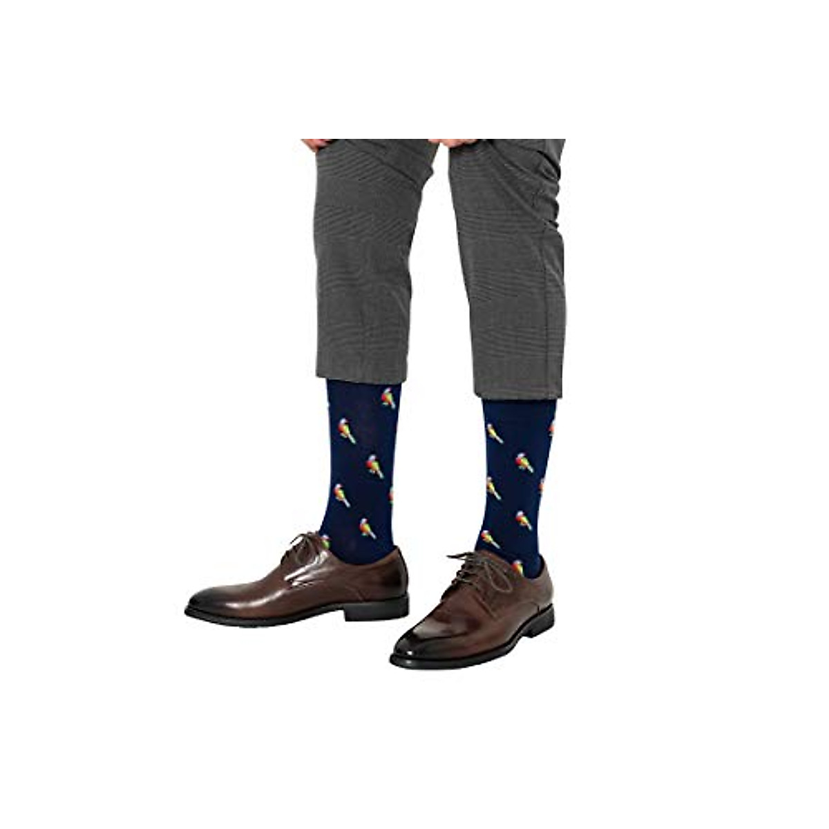 Parrot Bird Socks Mens Sock Animal | Parrot Socks for Him | Stocking Stuffer Birthday Gift for Guys (Red Parrot)